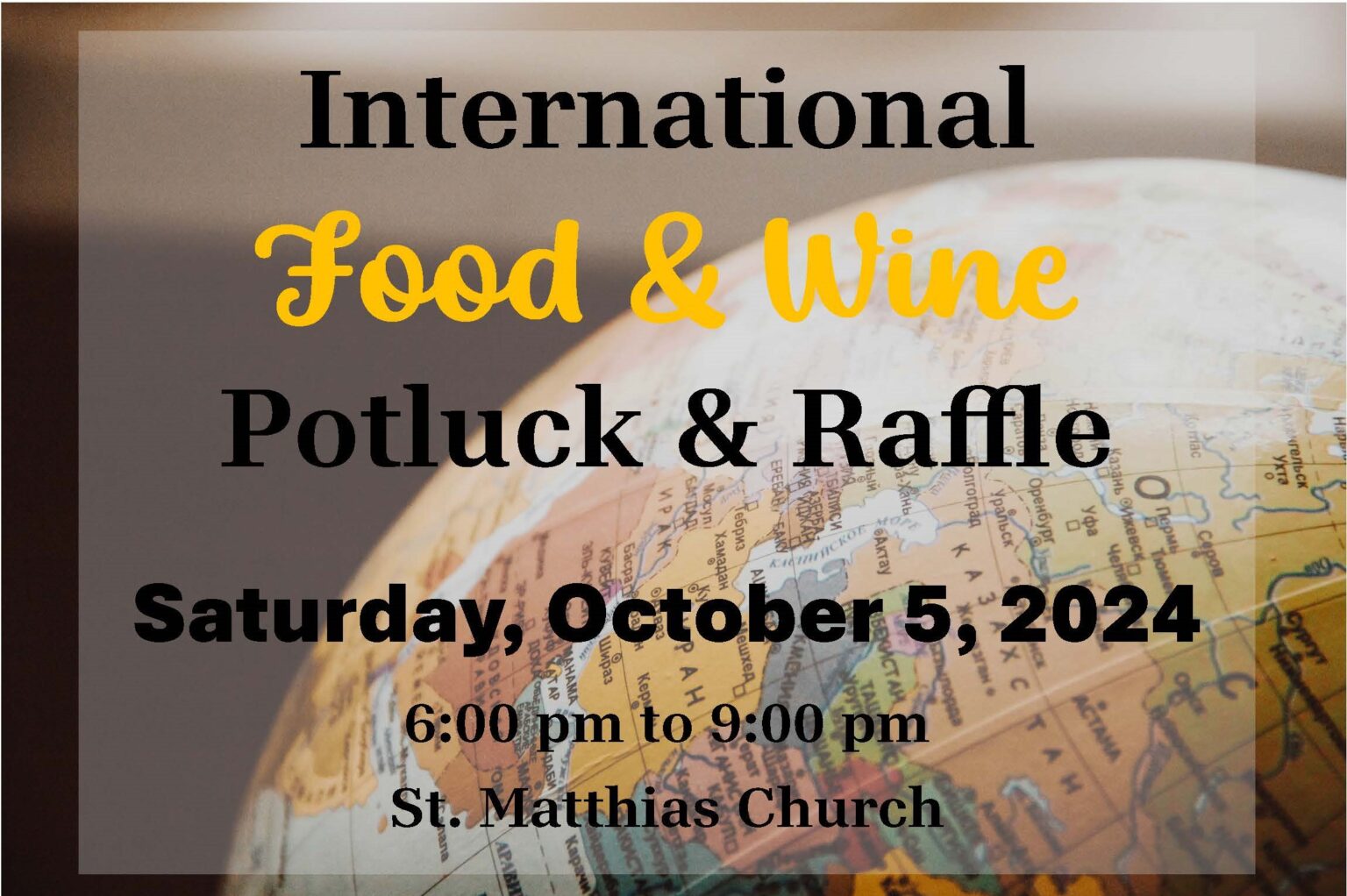 Upcoming Events – St. Matthias Parish